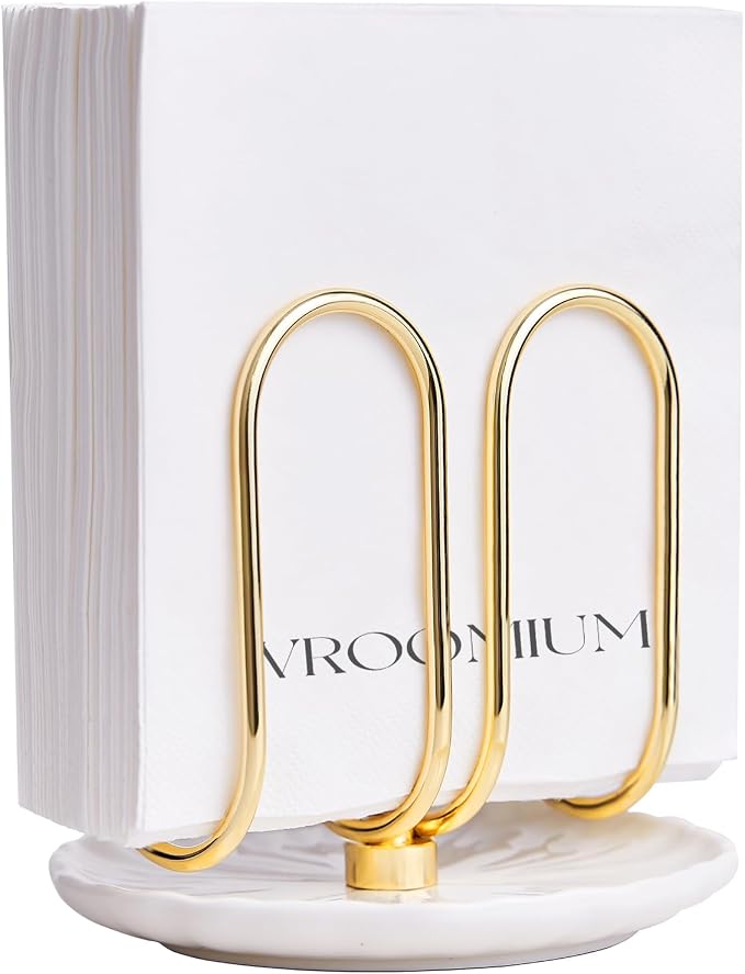 Amazon.com: VROOMIUM Napkin Holder for Table, Ceramic Base Effortless ...