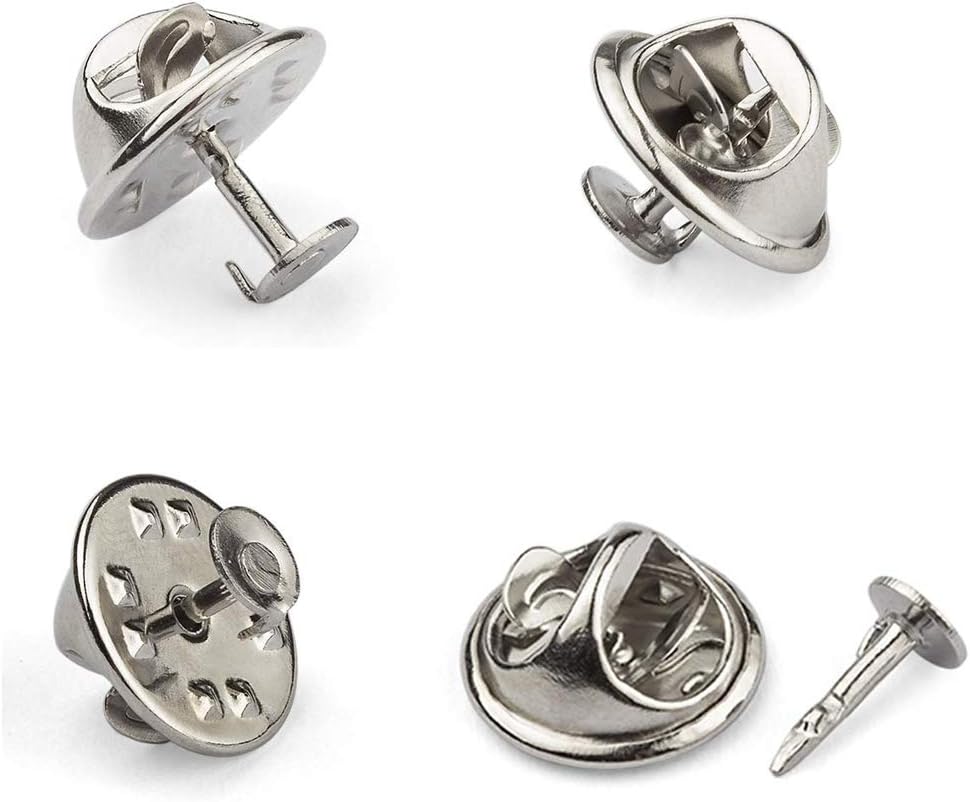 ASelected 100 Pairs Butterfly Clutch Metal Pin Backs - Lapel Badge ...