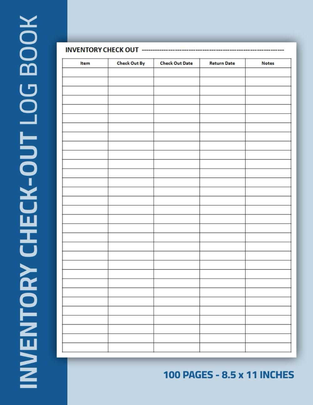 Inventory Check Out Log Book: Inventory Check-Out Sheet | Inventory ...