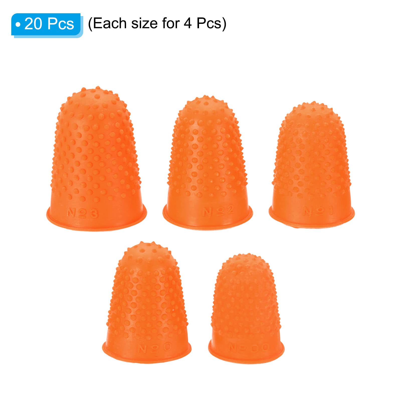 Finger Stall OTTYMO 20-Pack Rubber Finger Tips - 5 Sizes & Colors ...