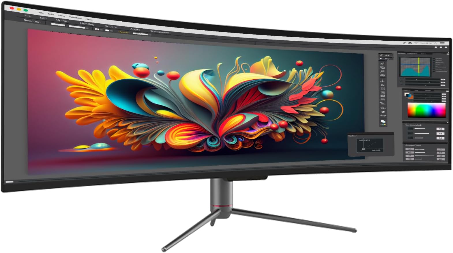 QSM 49" Curved Ultrawide DFHD 32:9 144Hz 6ms Gaming and Office Monitor ...