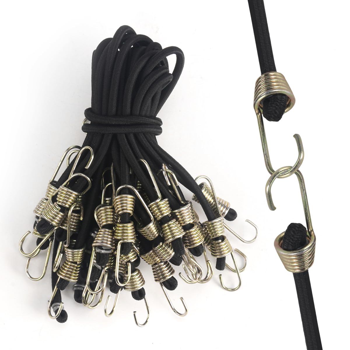 D.Y.A 24 Packs 10 Inch Mini Bungee Cords，Latex Stretchy Bungee Cords ...