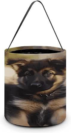 Amazon.com: German Shepherd Puppy Printing Candy Basket Halloween Trick ...