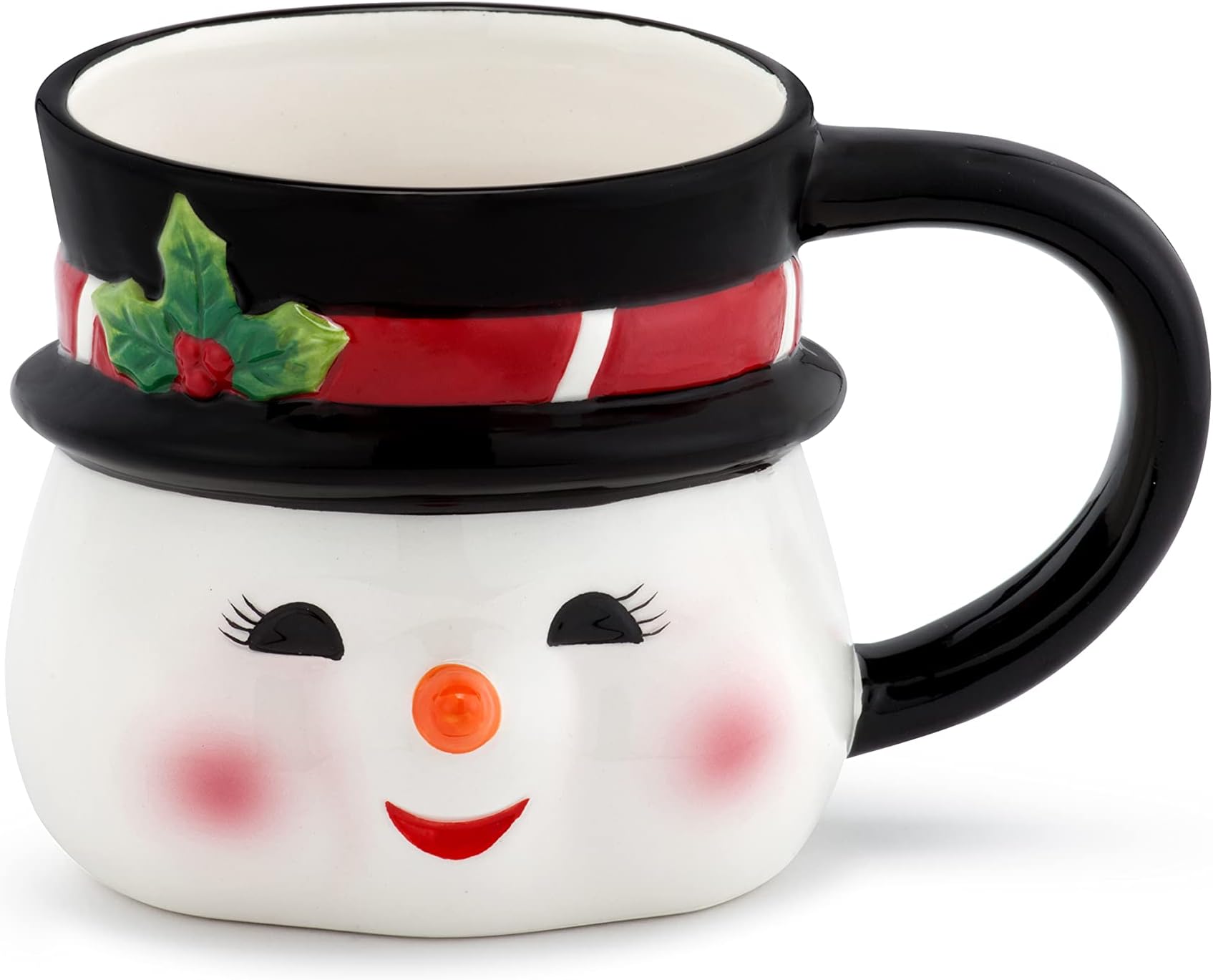 Amazon.com: Adorable Festive Holiday Snowman Stoneware Mug 20 oz ...