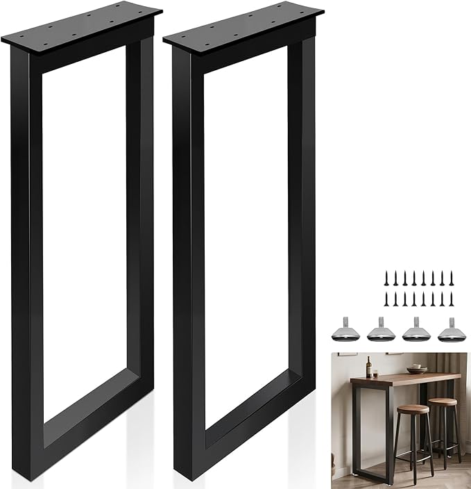 Rioychan 40 Inch Metal Bar Table Legs, Heavy Duty Desk Dinning Table ...