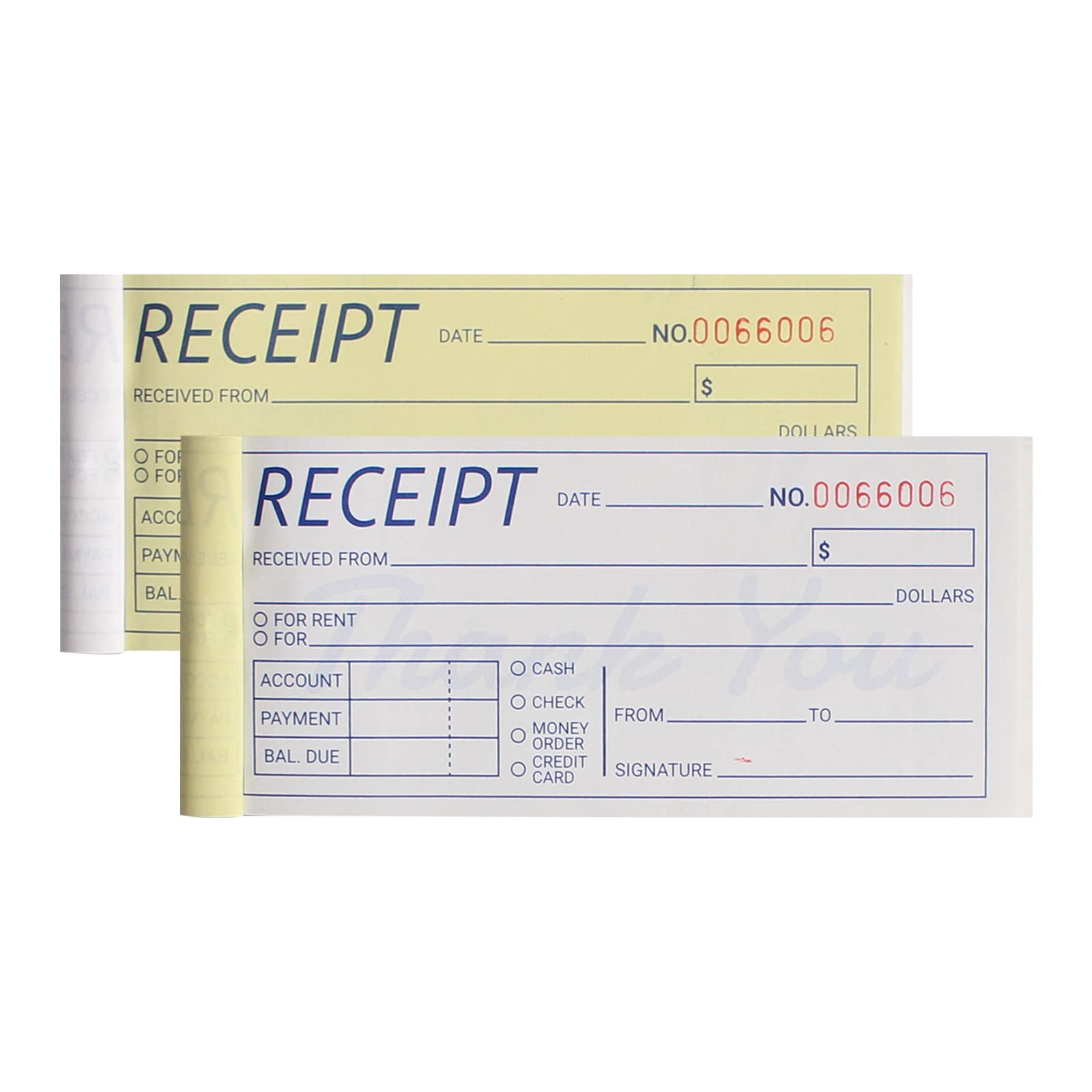 suituts 12 Pack Money and Rent Receipt Books, 2-Part Carbonless, 2.75x6 ...