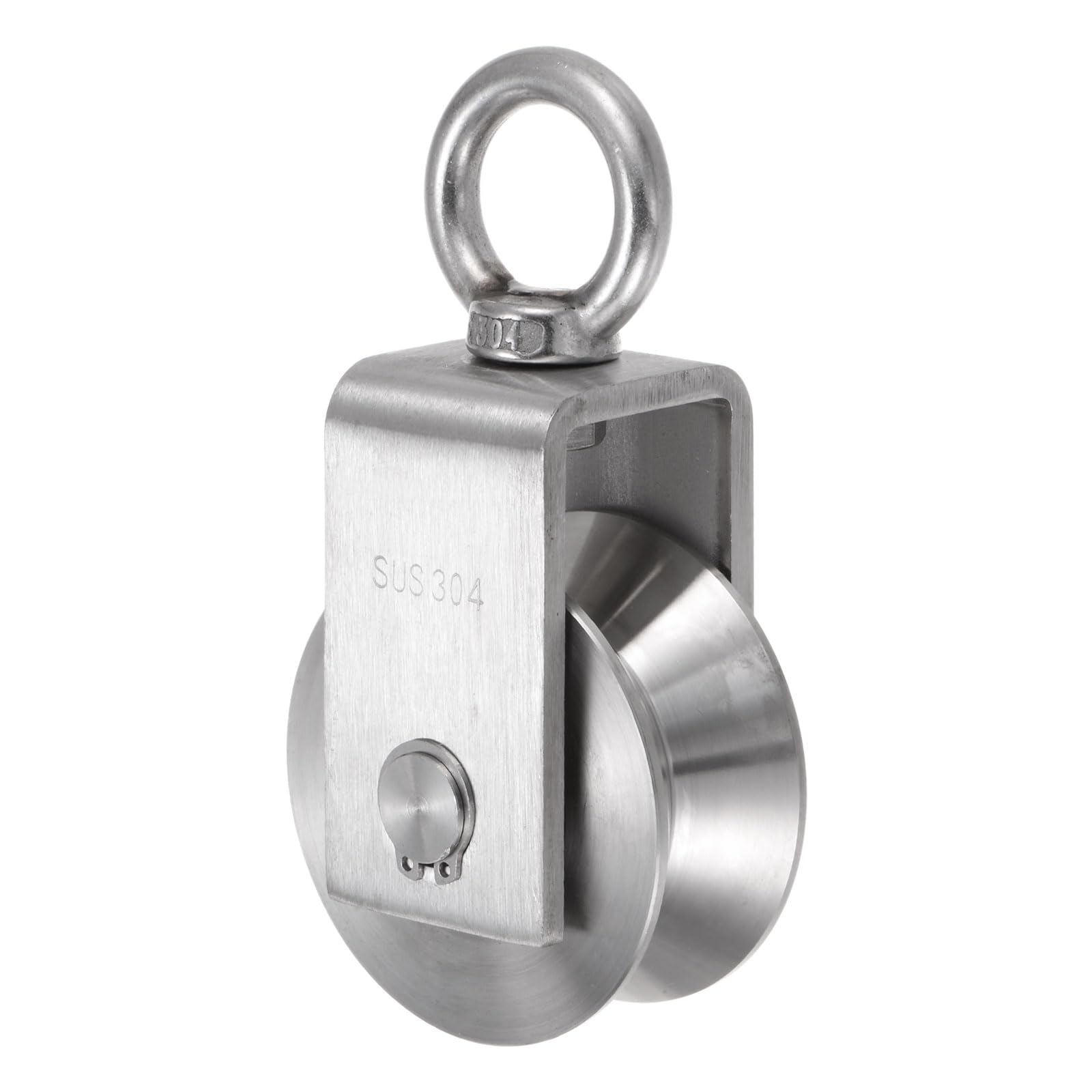 Amazon.com: uxcell Pulley Wheel 304 Stainless Steel, M68 V Type Duplex ...