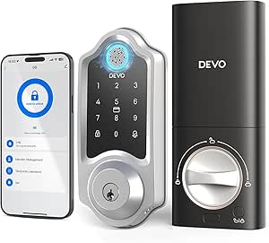 Devo G8 Smart Lock, Fingerprint Door Lock with Code, 6-in-1 Keyless ...