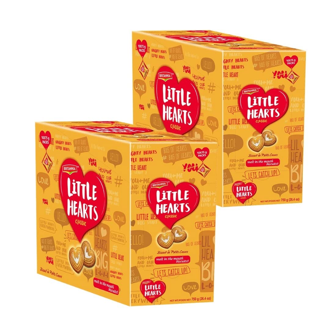 Amazon.com: Britannia Little Hearts Biscuits 26.4oz (750g) - Soft and ...