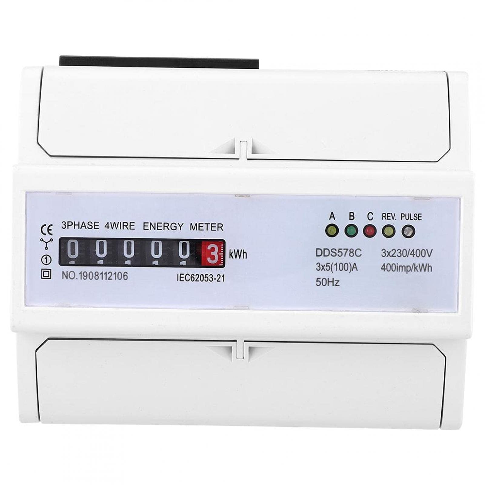 Buy Electricity Pulse Counter,3 Phase 4 Wire 380V AC Energy Meter DIN ...