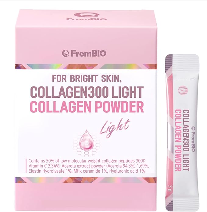 Amazon.com: Frombio for Bright Skin, Collagen 300 Light, Low Molecular Weight Fish Collagen ...
