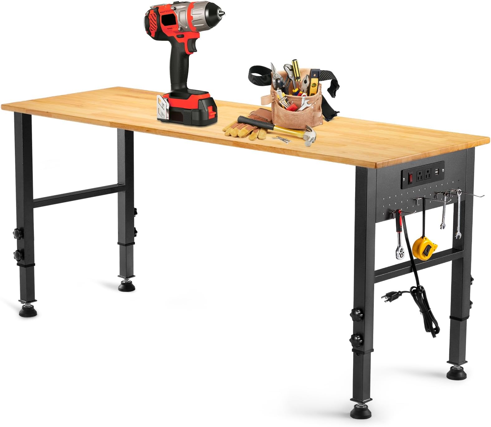 OLBRUS 60 "Adjustable Workbench with Power Outlet, Heavy Duty 2000 LBS ...