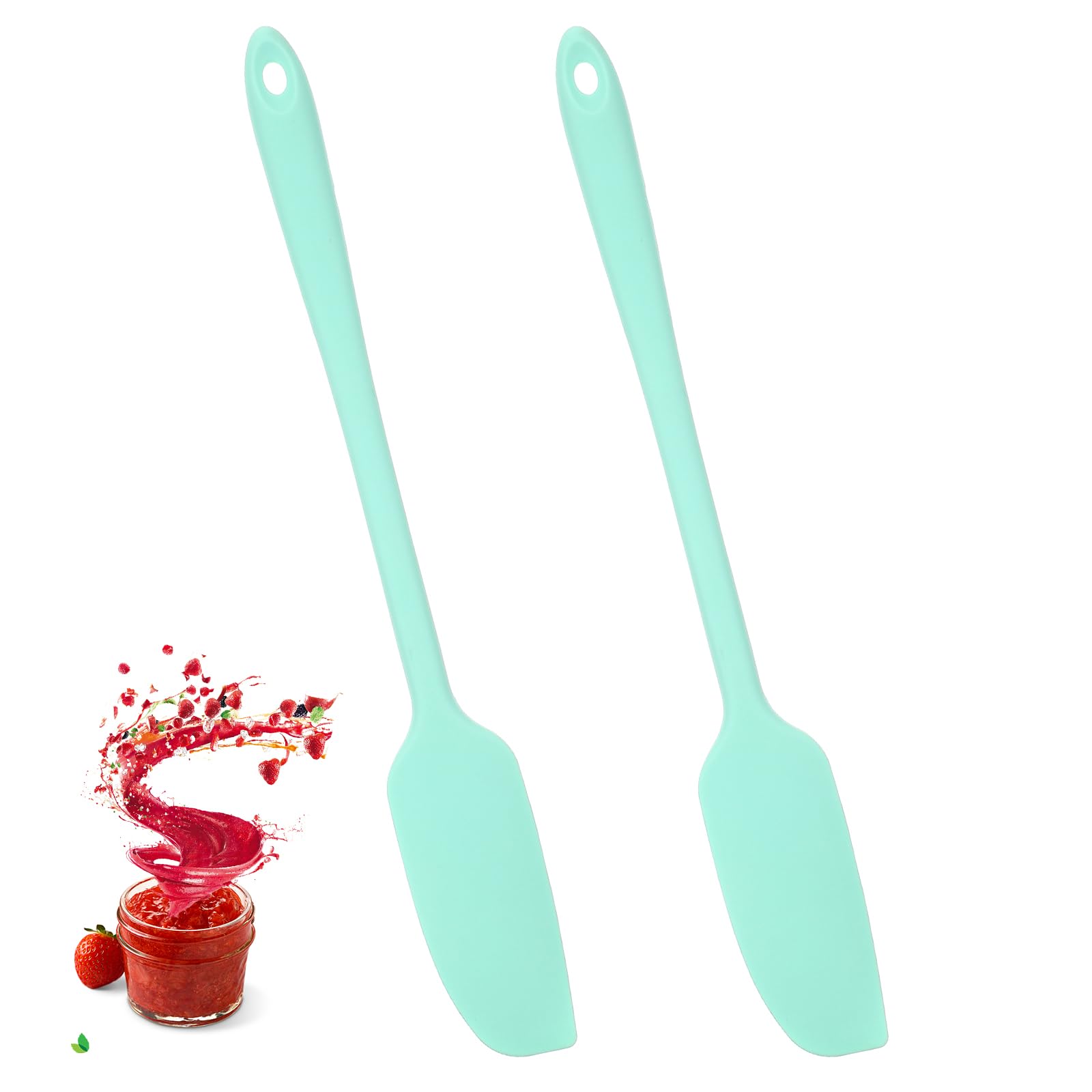 Amazon.com: Silicone Jar Spatula with Long Handle, 2 Pcs Non Stick ...