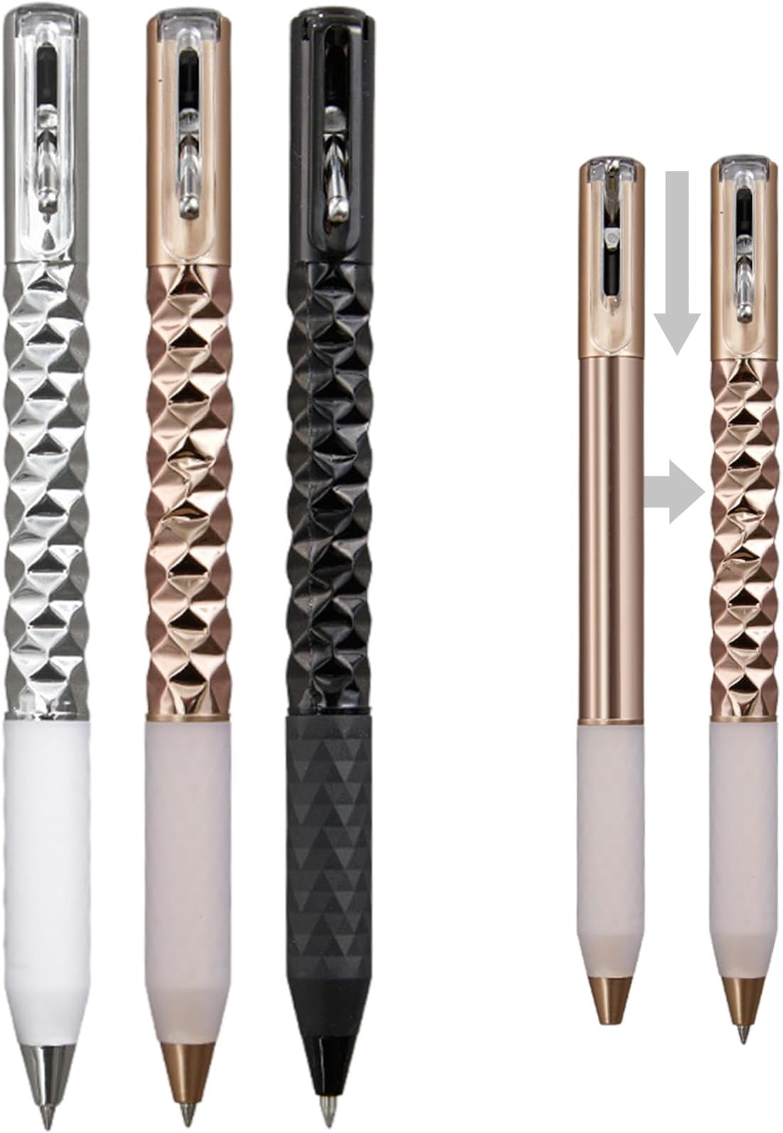 Amazon.com: KRRFDP Geometric Metal Crinkle Pen Fidget, Stress Relief ...