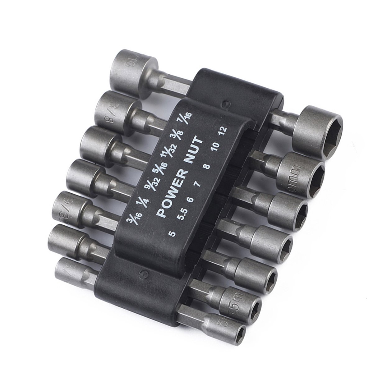 TOPBATHY 14 Pieces 5-12mm Imperial Socket Nut Impact Driver Adapter ...