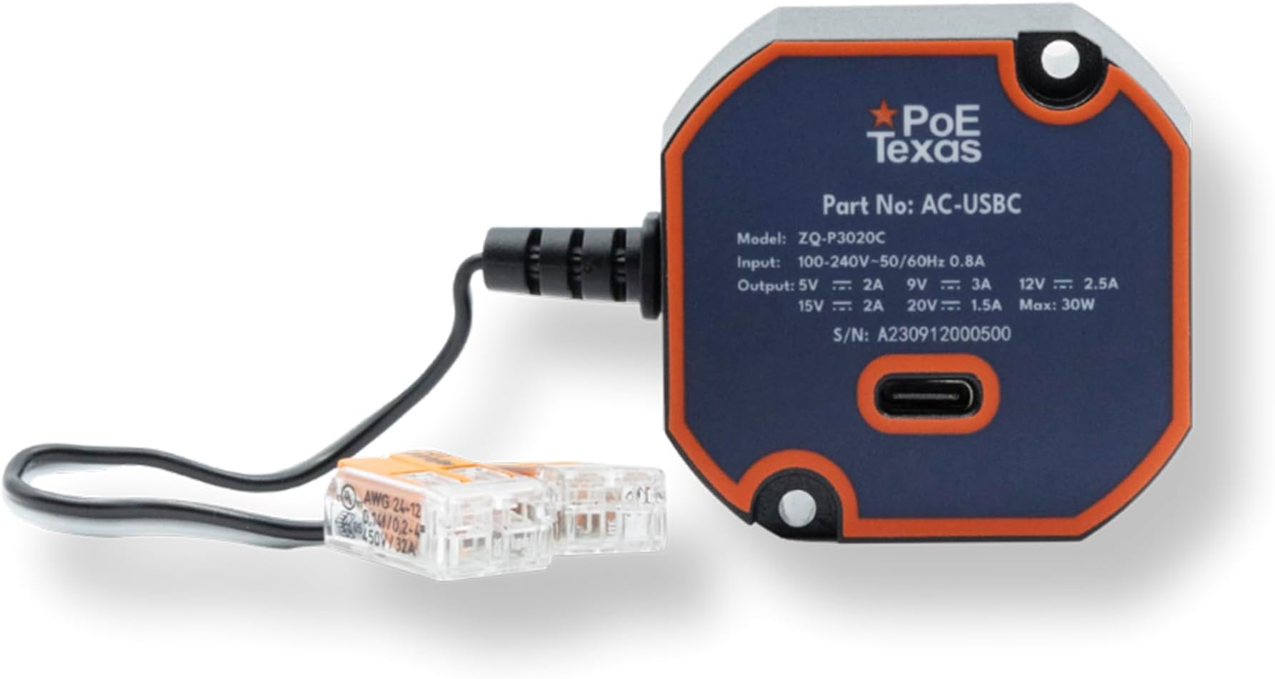 Amazon.com: PoE Texas in-Wall AC to USB-C Power Adapter - Max Output ...