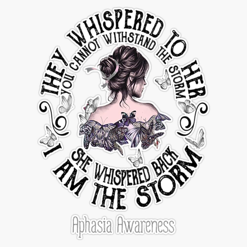 Amazon.com: Aphasia Awareness T Women She Whispered I Am The Storm ...