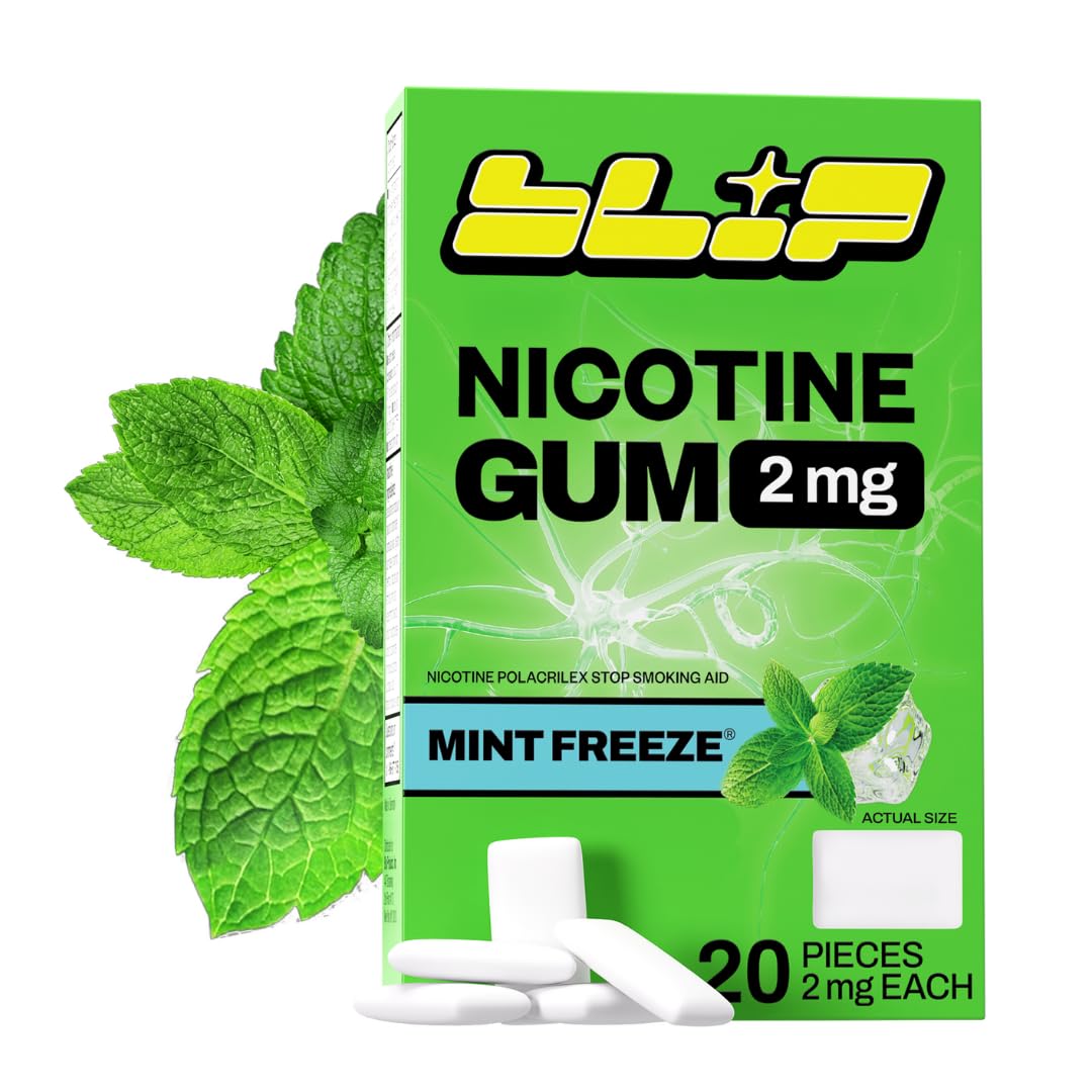 Amazon.com: Blip NRT Nicotine Gum - 2mg Mint Freeze Flavor (20 Count) - Help Quit Smoking Aid ...