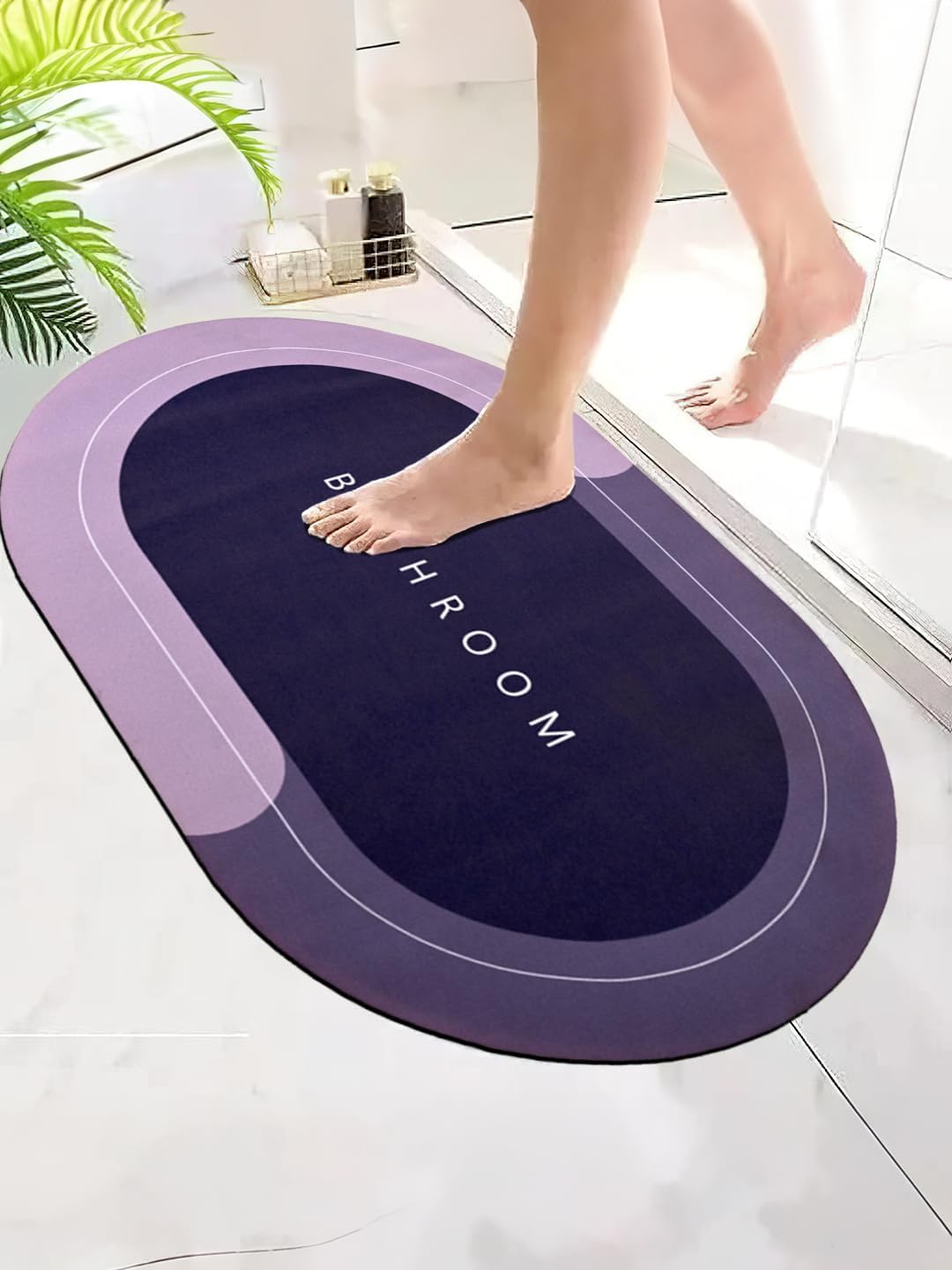 Kintota Polyester Bathroom, Oval Door Mat, Floor, Bath Mat , Carpet ...