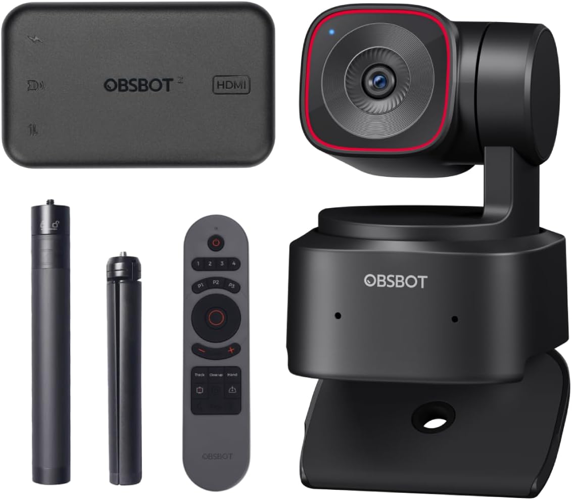 Amazon.com: OBSBOT Tiny 2 Lite - Cámara web 4K y adaptador HDMI ...
