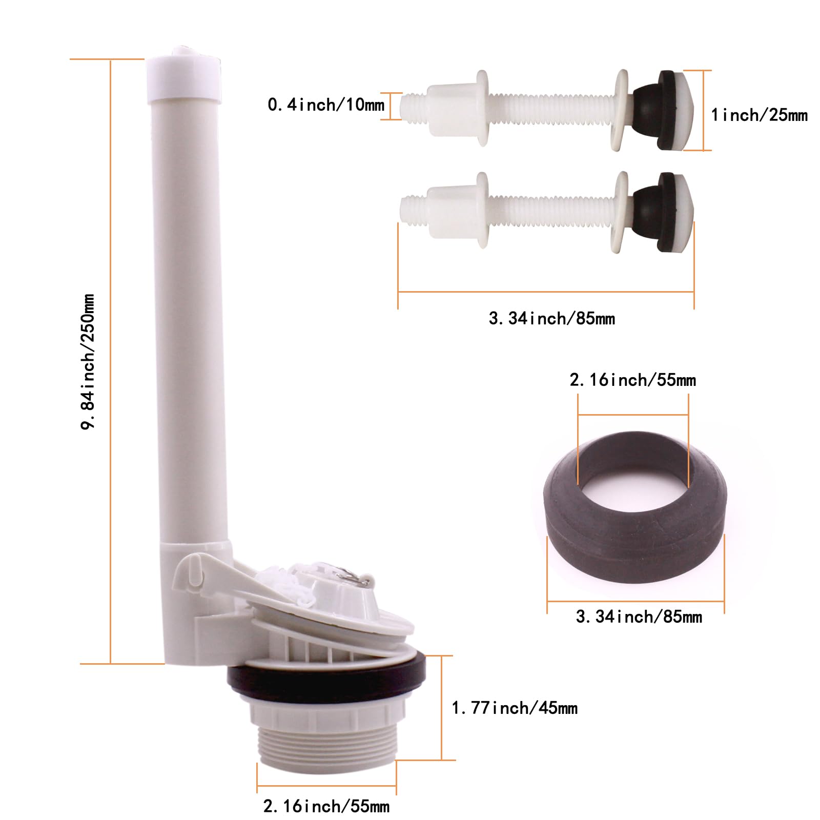 Snapklik.com : 2-Inch Toilet Flush Valve Replacement Kit