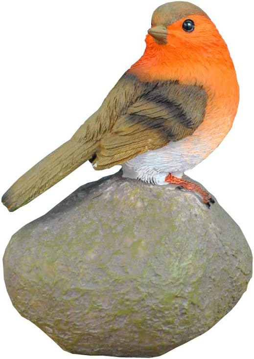 Selections - Rotkehlchen auf einem Stein, aus Kunstharz, Garten ...