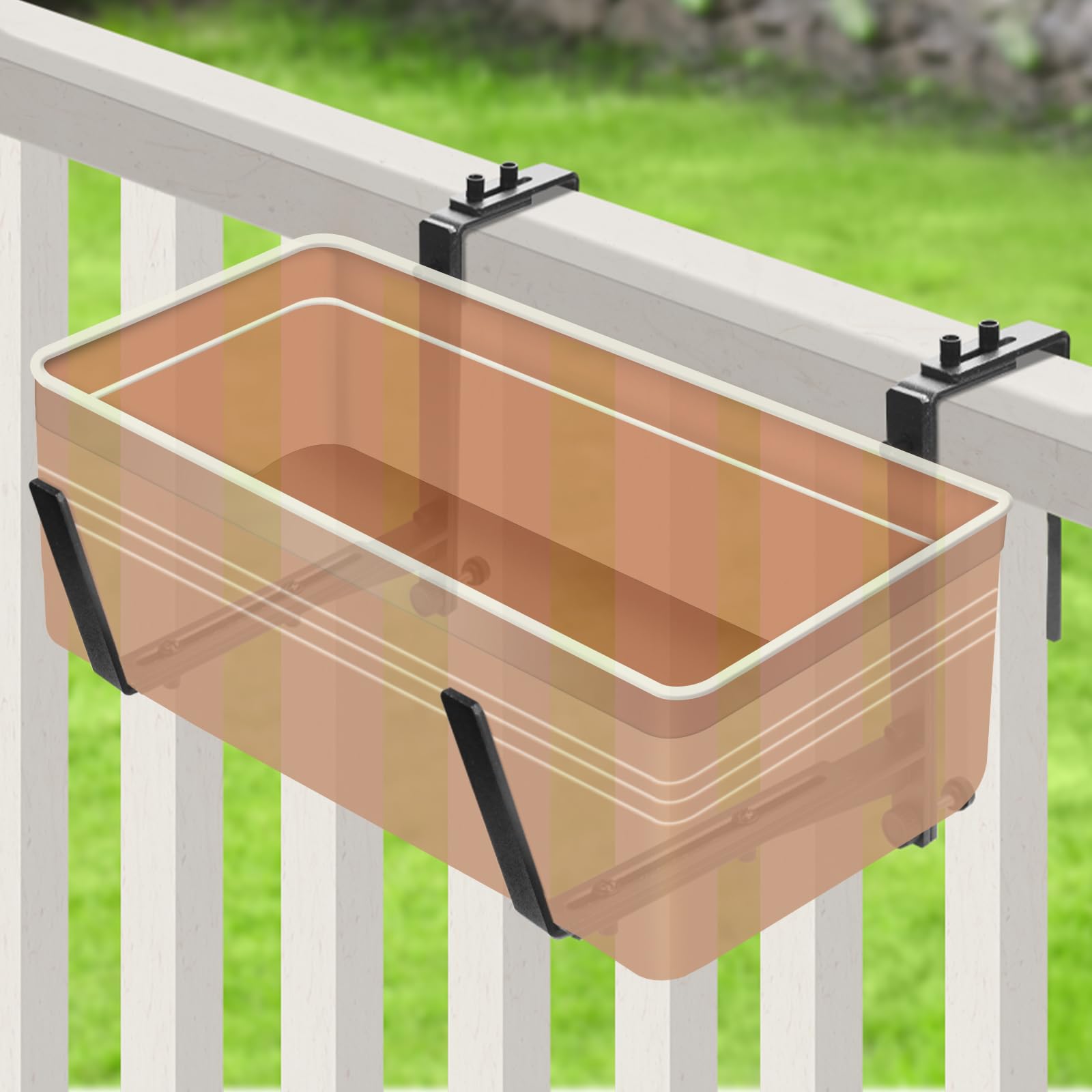 Snapklik.com : ZUIWAN 2 Pcs Adjustable Railing Planter Boxes Brackets