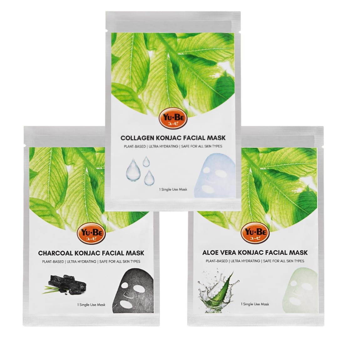 Amazon.com : Yu-Be Facial Mask Variety Pack - Plant-Based Konjac Sheet ...