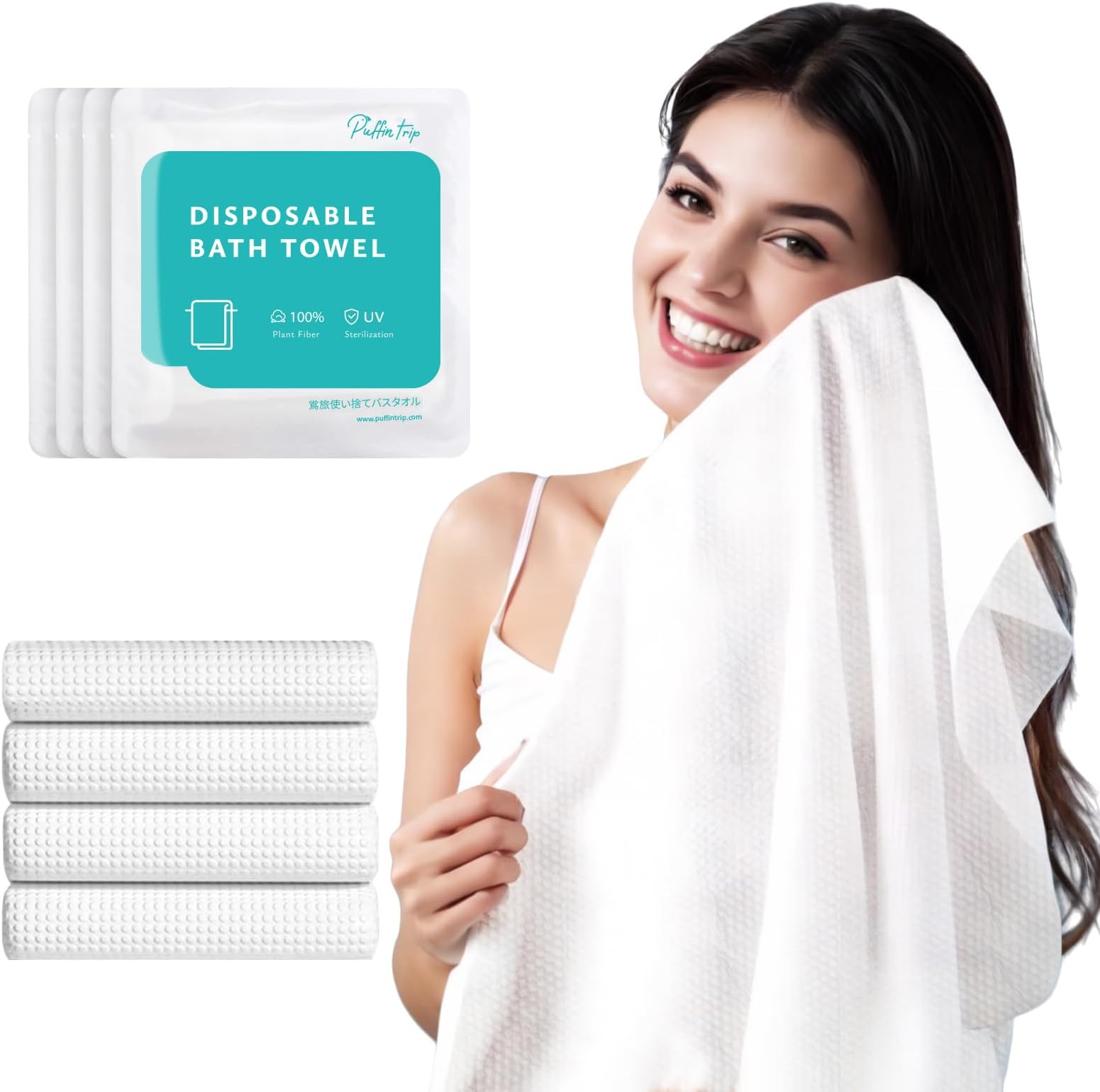 Amazon.com: KLEENDOL Disposable Bath Towels Portable Soft Cotton Towel ...