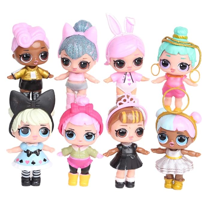 Buy 8PCS LOL Surprise Doll Action Figures, Cupcake Topper, Surprise ...