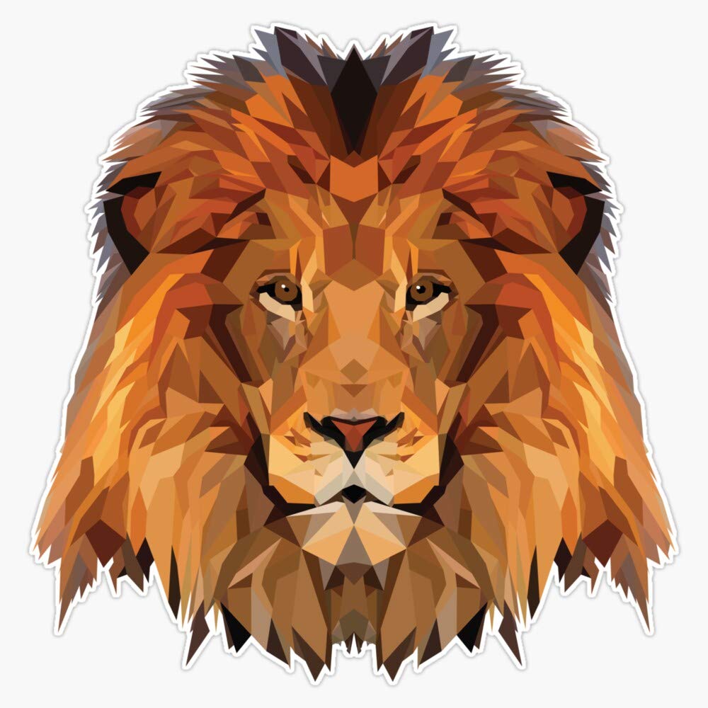 Amazon.com: Lion Low Poly Art Sticker Decal Vinyl Bumper Sticker Decal ...
