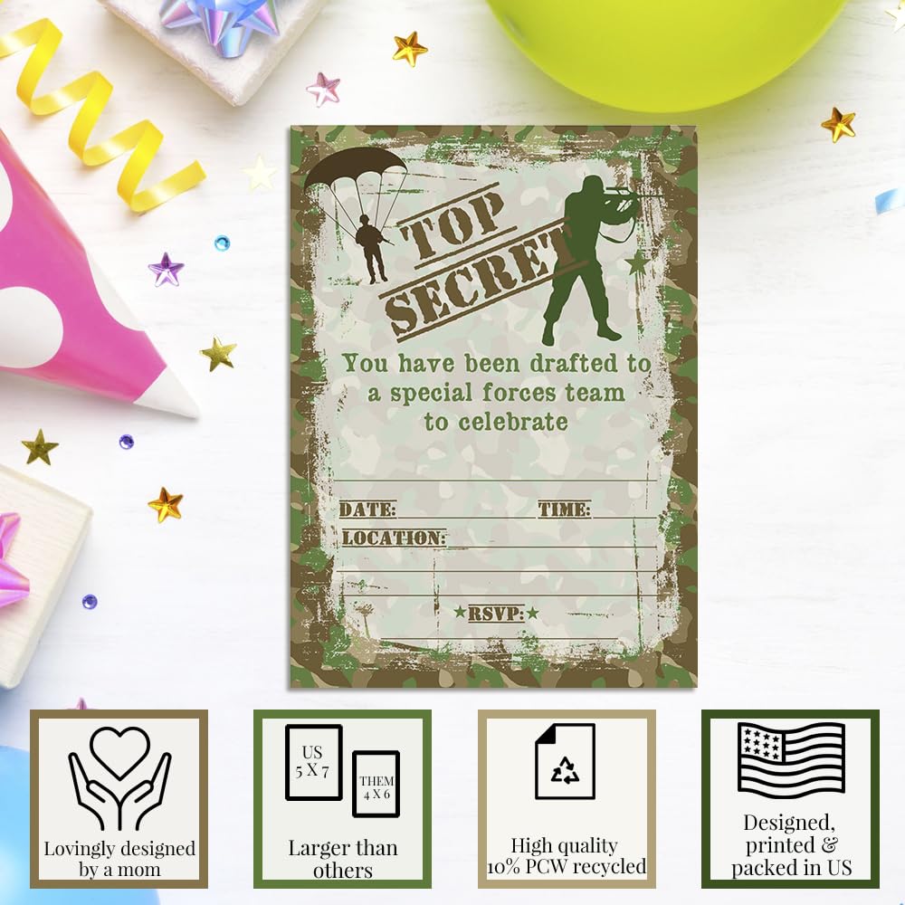 Boys Birthday Invitations Free Camo Birthday Invitation Templates ...