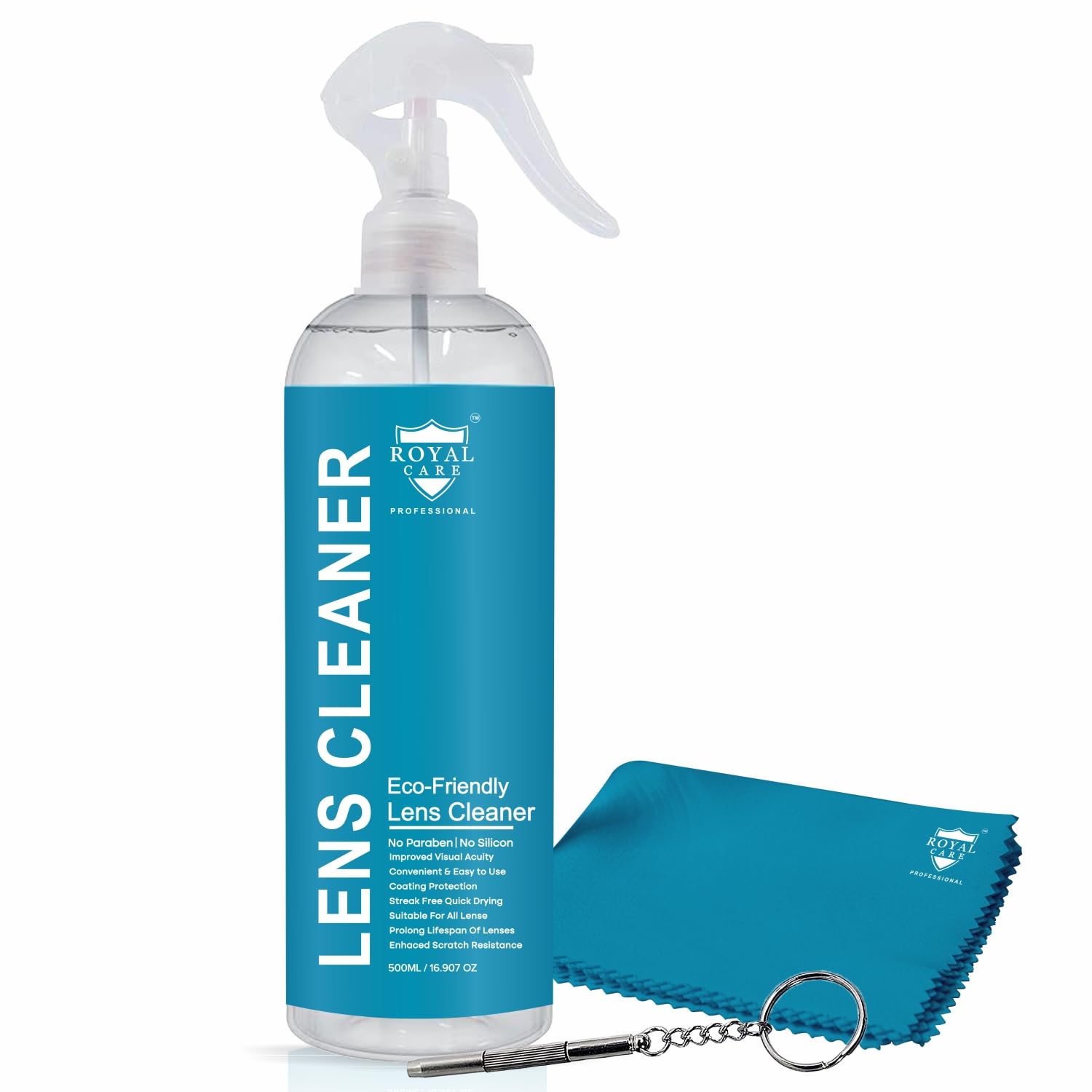 Royal Care Lens Cleaner 500 ML + 1 Cloth + 1 Screwdriver Perfect Lens ...