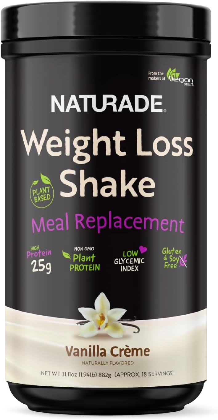 Amazon.com: Naturade Weight Loss Shake Meal Replacement, 18 Servings - 25g Plant-Based Protein ...
