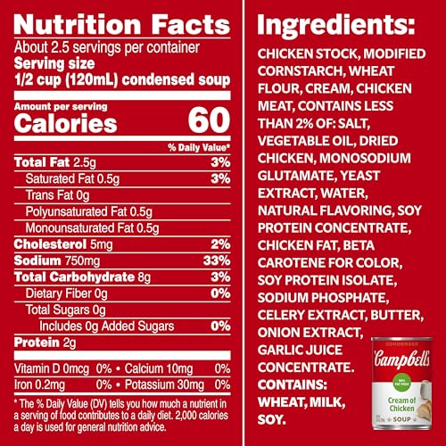 Snapklik.com : Campbells Condensed 98% Fat Free Cream Of Chicken Soup