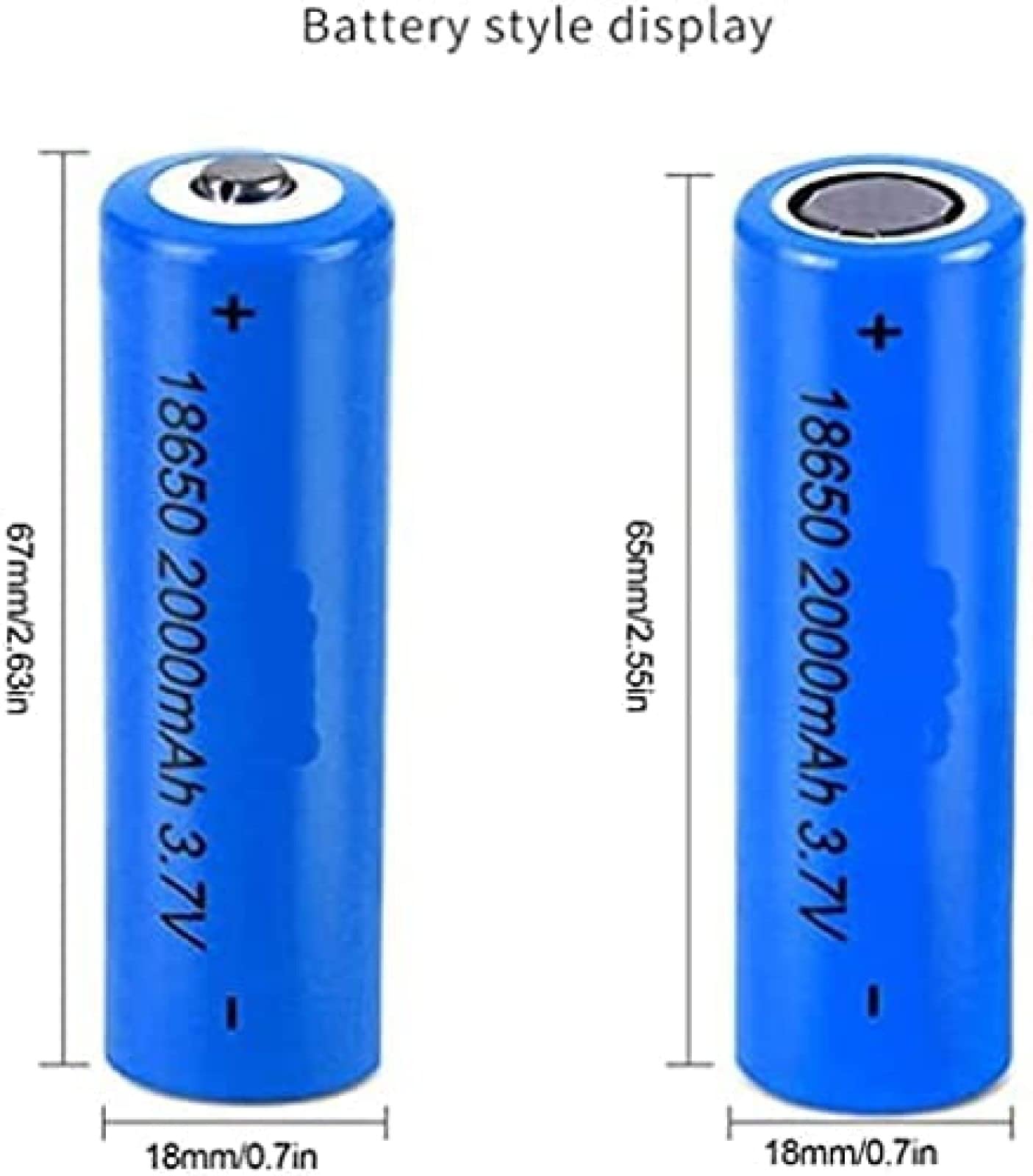 3.7V Flat Top Batteries JESSPOW 18350 3.7V Rechargeable Batteries 2 ...