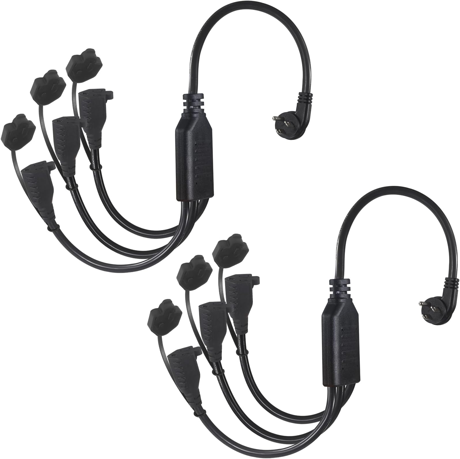 4 Way Power Splitter - 1 to 4 Extension Cord Splitter, 12' Long ...