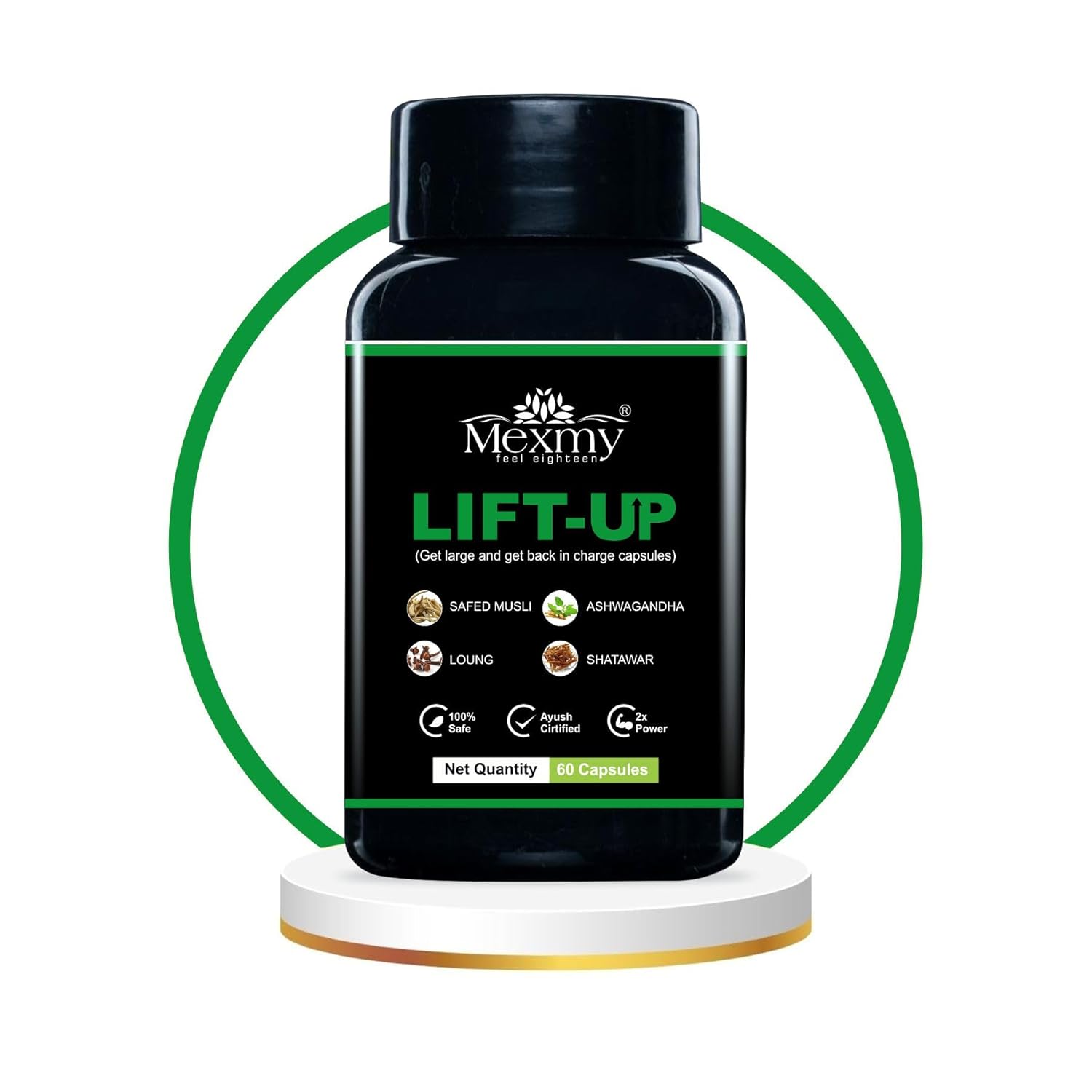 Mexmy Ayurvedic Lift-Up Capsule - 60 Capsules | Benefits for Men | Pack ...