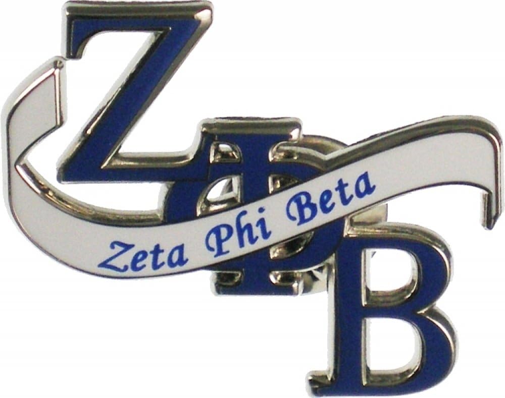 Amazon.com: Zeta Phi Beta Banner Lapel Pin [1.25" - Silver] : Clothing ...