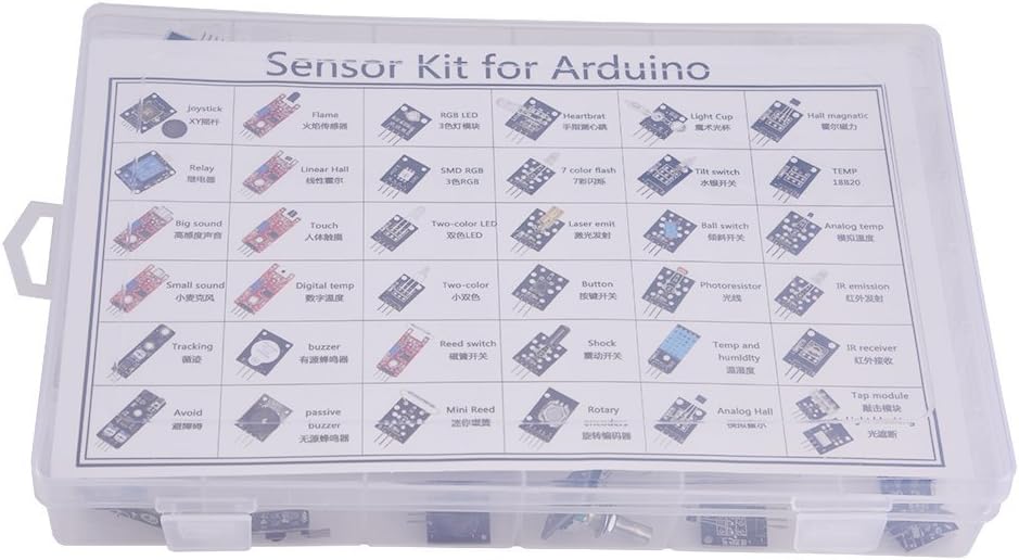 Bewinner 37-In-1 Sensor Module Kit for Arduino/Raspberry Pi – with CD ...