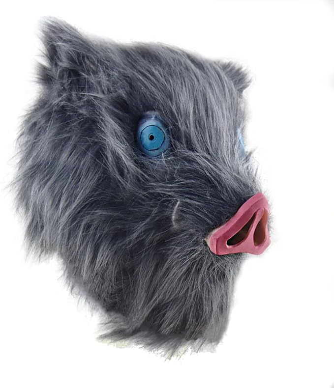 Inosuke Mask Anime Hashibira Wild Hog Latex Helmet Wild Boar Cosplay ...