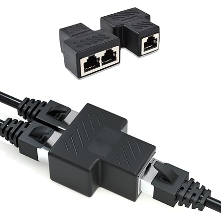 Amazon.com: CAPUP Ethernet Cable Splitter 1 to 2, RJ45 Splitter 1 in 2 ...