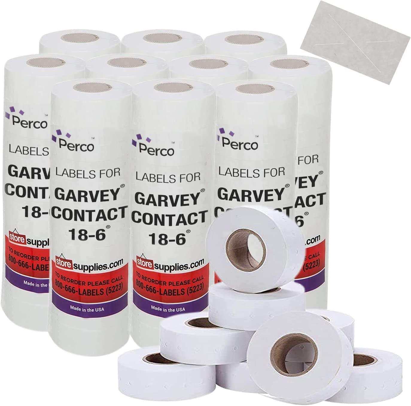 Amazon.com : 1812 White Pricing Labels for Garvey 18-6 One Line Price ...