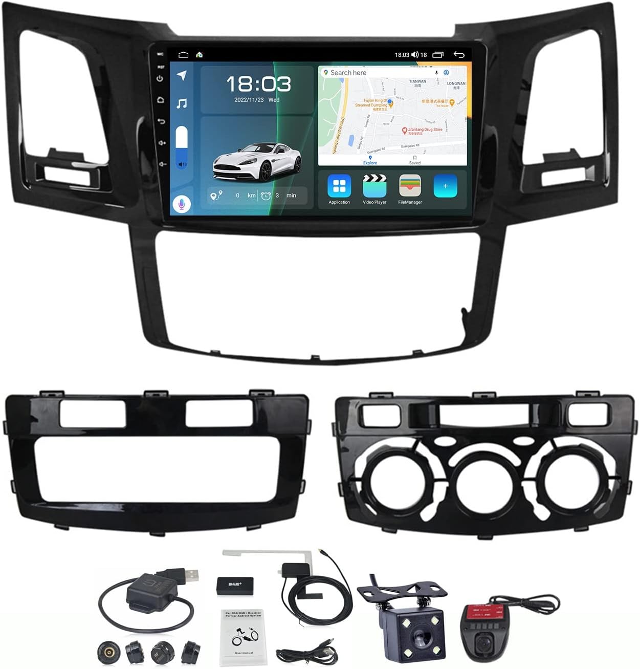 Amazon.com: Android 11 Car Radio Stereo for Toyota Fortuner 1 HILUX ...