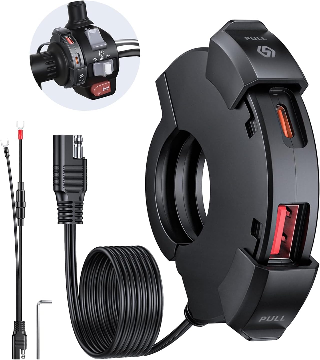 Amazon.com: EXTRACTME Motorcycle USB Charger, 6.8A Quick Charge 3.0 ...