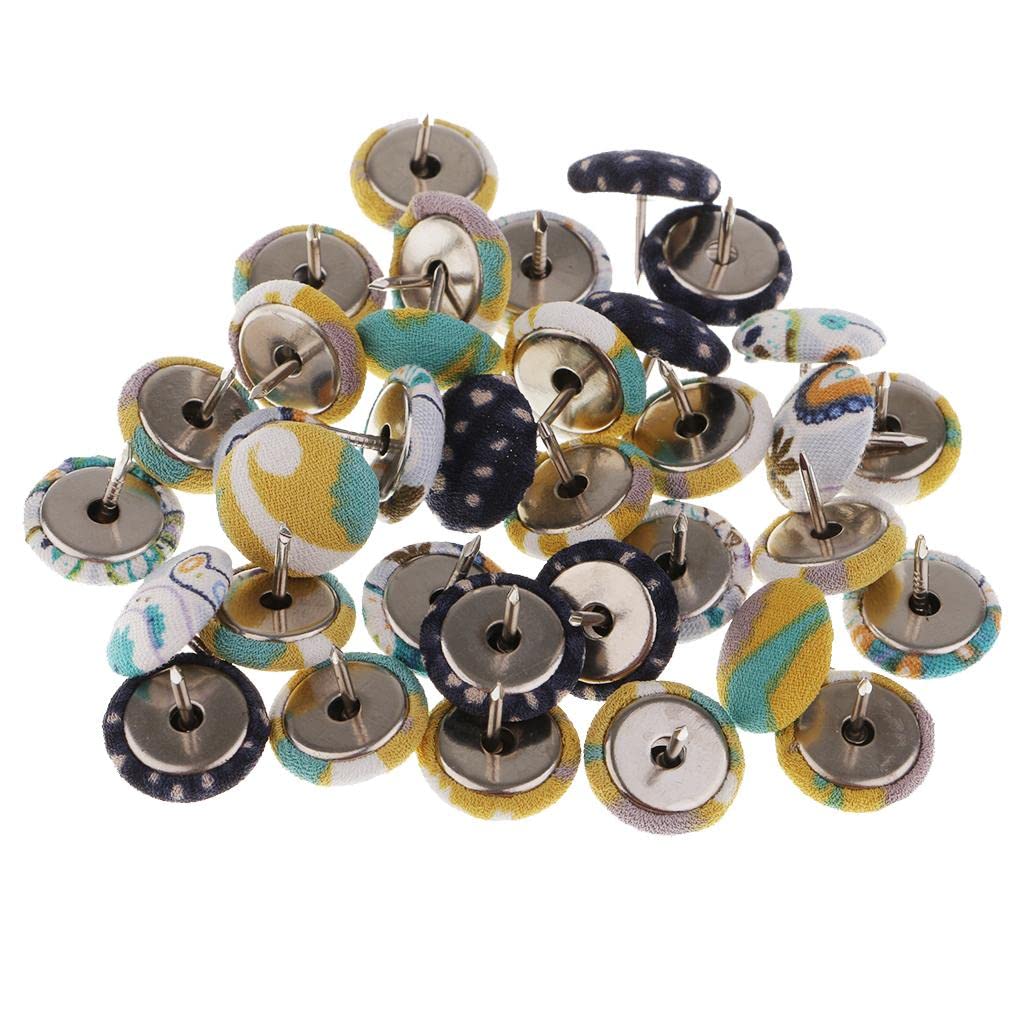 Pinakine® 30 Piece Fabric Wrap Drawing Pins Push Pins Thumb Tack ...
