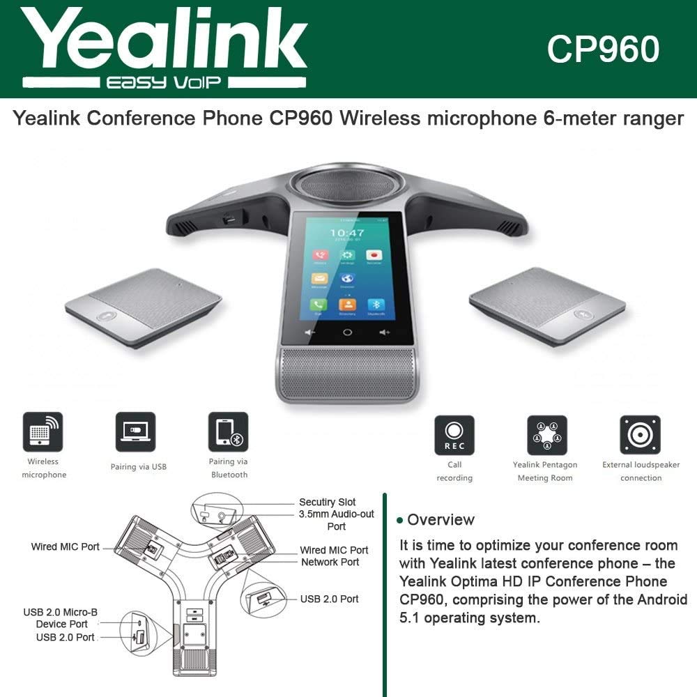 ボタンより Yealink CP960-WirelessMic Conference IP Phone， 2 Wireless ...