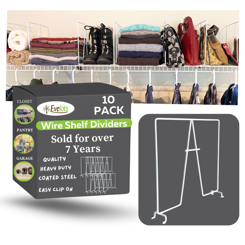 Amazon.com: Evelots Wire Shelf Dividers -10 Pack- Closet Storage ...