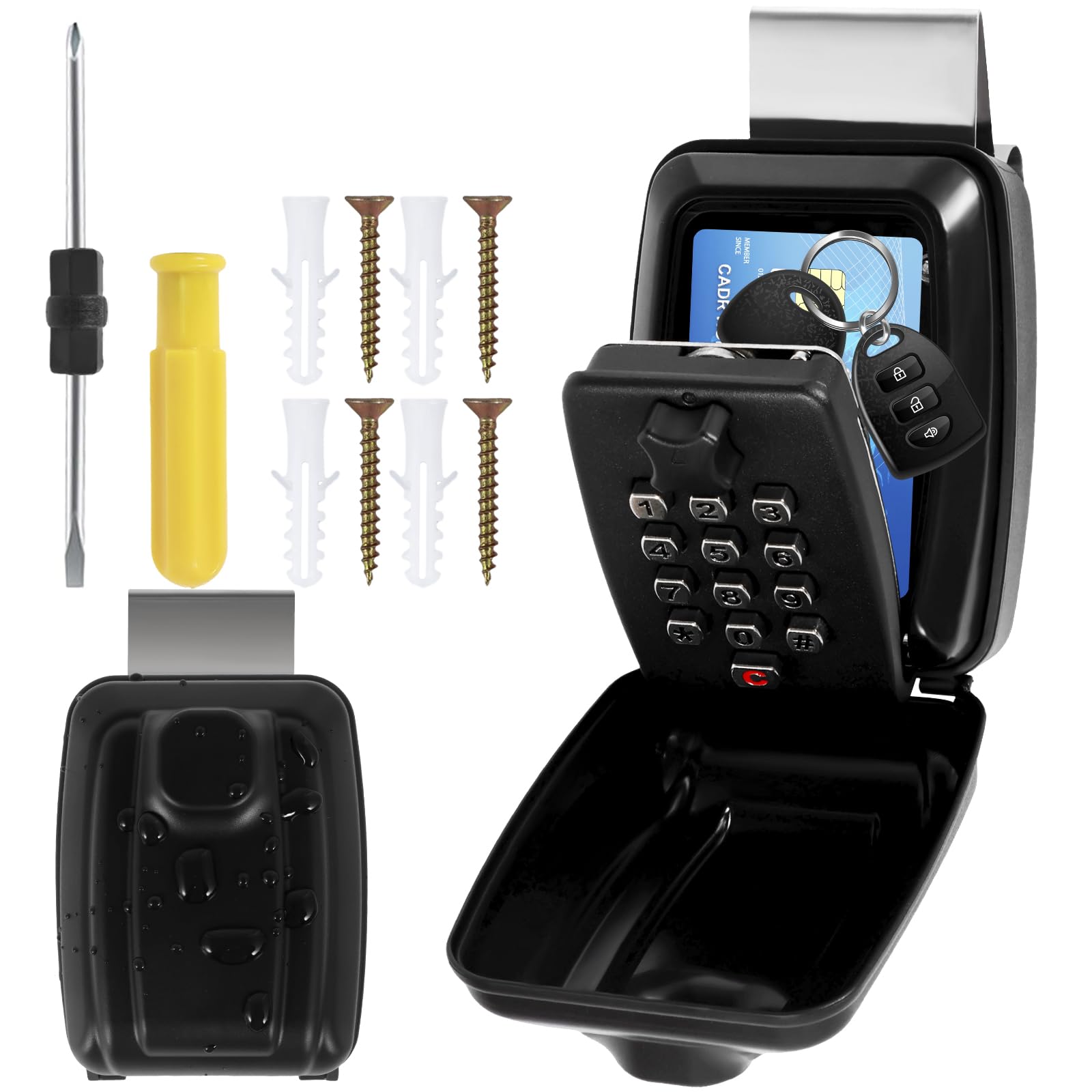 Amazon.com: Password Key Lock Box Waterproof 12-Digit Combination Key ...