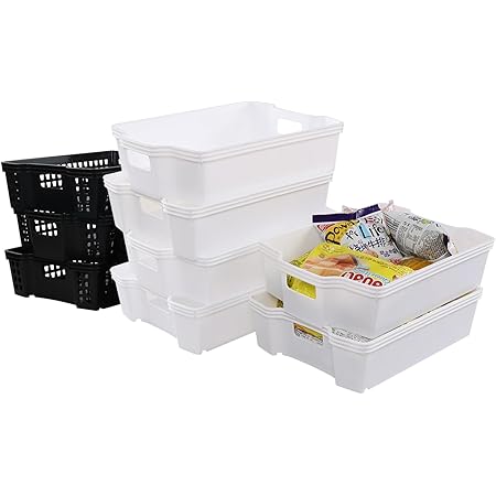 Amazon.com: Neadas White Plastic Stacking Storage Basket Tray, Plastic ...
